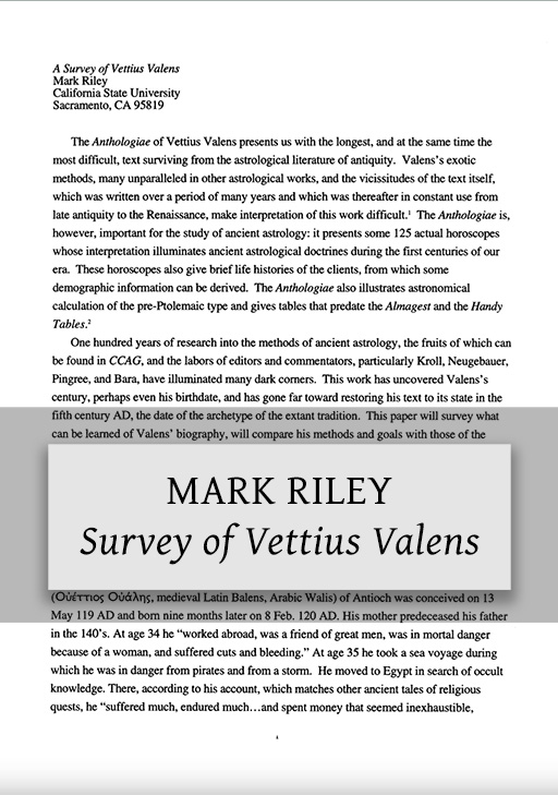 Skyscript: The Life and Work of Vettius Valens by Deborah Houlding